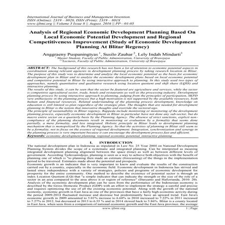 Analysis of Regional Economic Development Planning Based On Local ...