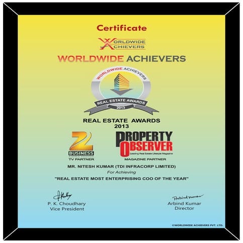 MR. NITESH KUMAR (TDI INFRACORP LIMITED) | PDF | Real Estate Industry ...