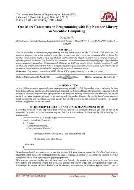 One More Comments on Programming with Big Number Library in Scientific ... One More Comments on Programming with Big Number Library in Scientific ...