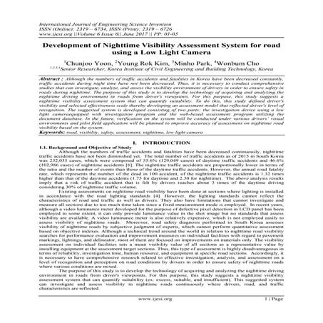 Development of Nighttime Visibility Assessment System for road using a ...