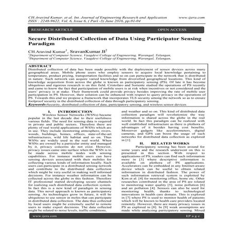 Secure Distributed Collection Of Data Using Participator Sensing 9228