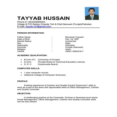 Tayyab cv | DOC