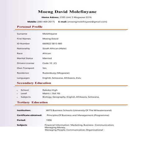 Moeng CV | DOCX