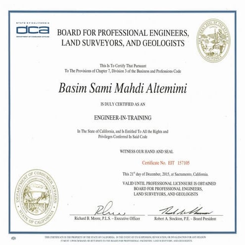 EIT Certificate | PDF