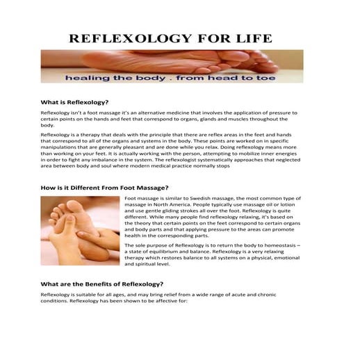 REFLEXOLOGY FOR LIFE | PDF