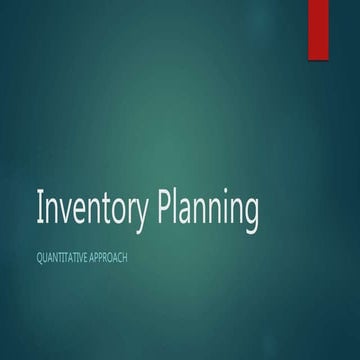 Inventory Planning | PPTX
