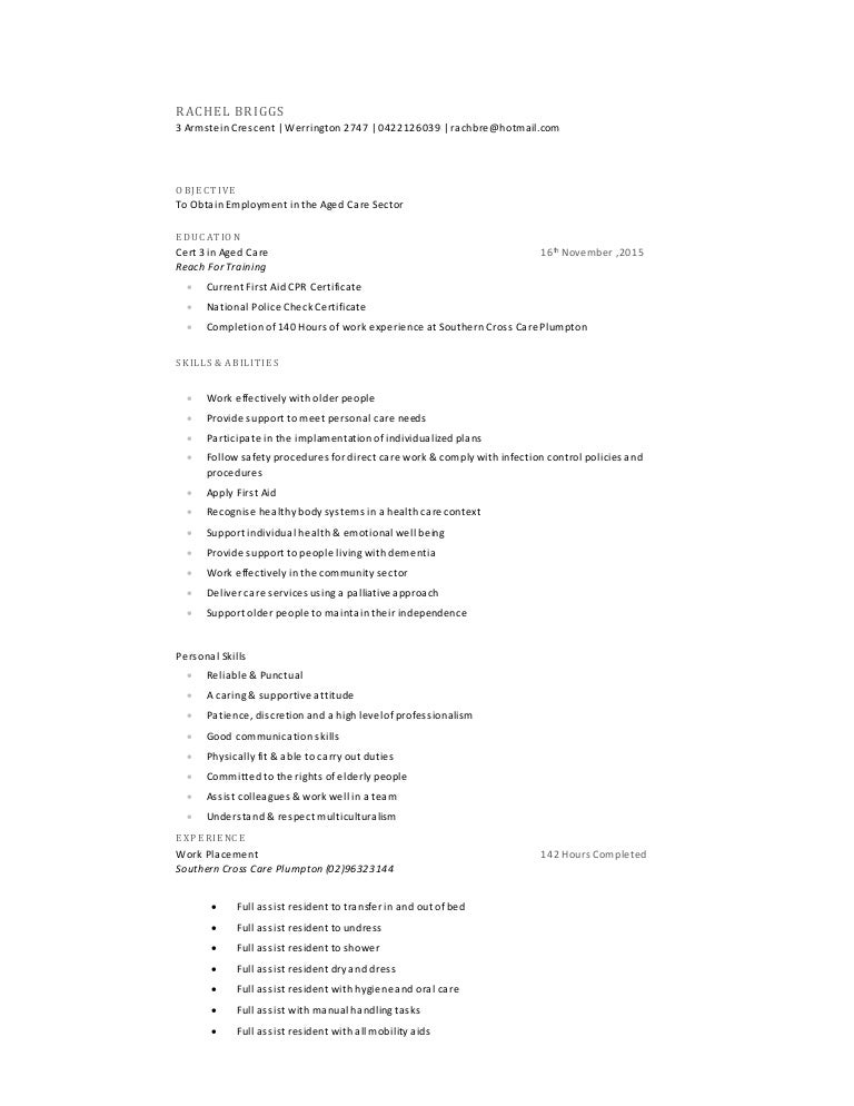 Aged Care Resume aged-care-resume