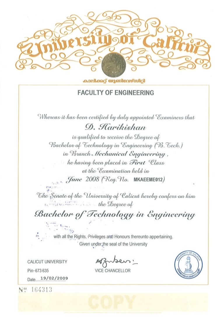 Degree Certificate Attested Copy Degree Certificate Attested Copy