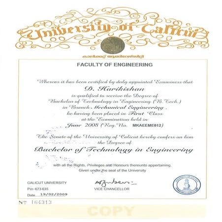 Degree certificate attested copy | PDF