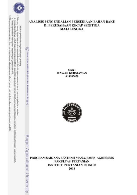 Subawa, skripsi, analisis pengendalian persediaan bahan baku | DOCX