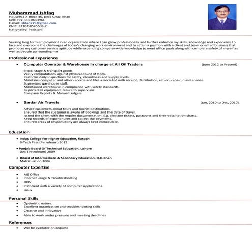 M.Ishfaq CV | DOC