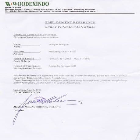 Reference Letters of Sales Export | PDF