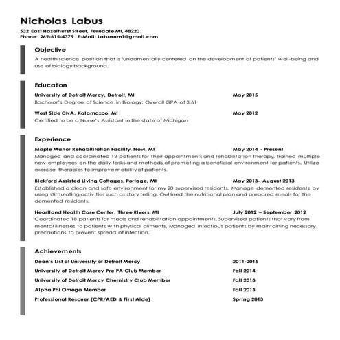 Resume May 2015 | PDF