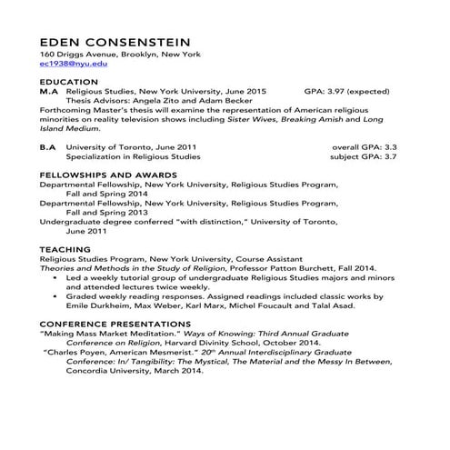 EConsenstein, CV | PDF