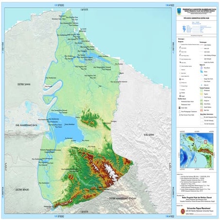 Peta Batas Administrasi Distrik Mamberamo Hilir Kabupaten Mamberamo ...