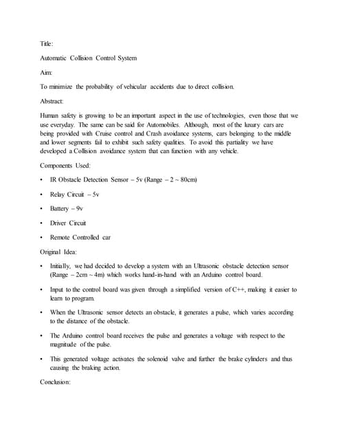 Arduino Automatic Railway Gate Control Presentation Pptx