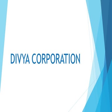 DIVYA CORPORATION | PPT