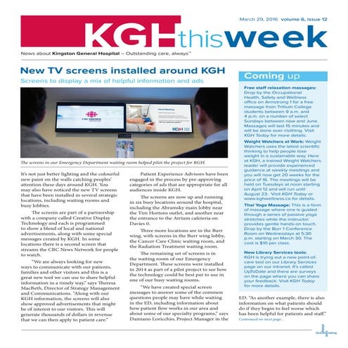 KGHThisWeek_v6_Issue12 (2) | PDF | Healthcare Industry | Industries