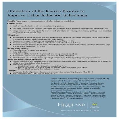 Labor Induction Scheduling poster | DOCX