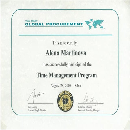 Time Management Program Cert. | PDF