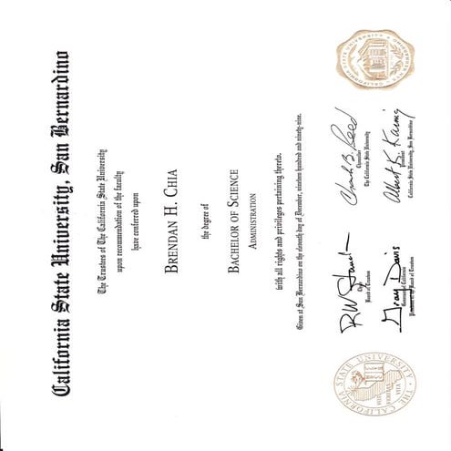 Bachelor of Science Degree CSUSB | PDF