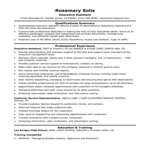 Rosemary Solis Resume | PDF | Free Download
