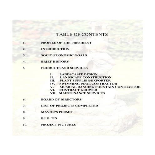 A 0 Table Of Contents Lgmc | DOC