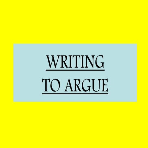 A1 How To Write Arguementative Writing | PPT
