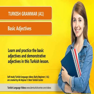 Turkish Grammar - Basic Adjectives | PPTX