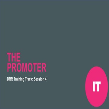 DRR Training: The Promoter - IT | PPT