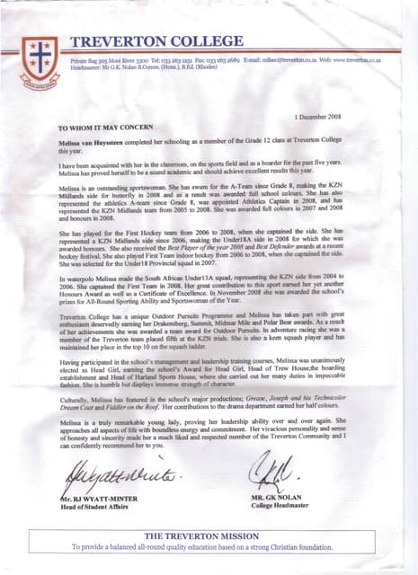 school testimonial | PDF