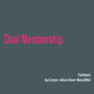 Dual Membership | PPTX