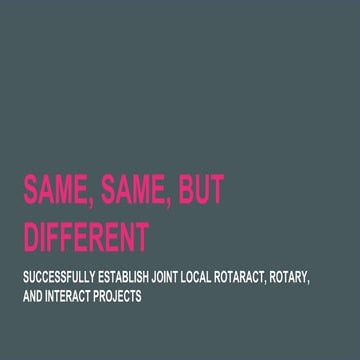 Same, Same, But Different | PPT