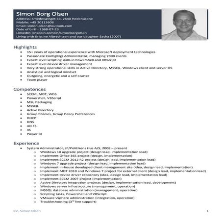 CV, Simon Olsen | PDF