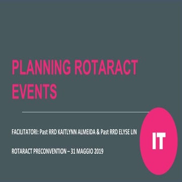 Planning Rotaract Events - IT | PPT