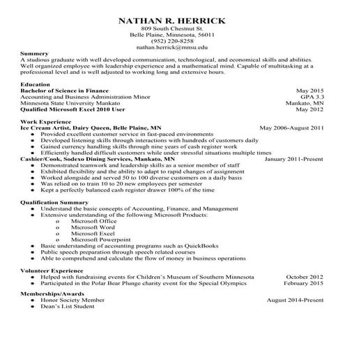 NathanHerrickResume2016 | PDF | Business | Business and Finance