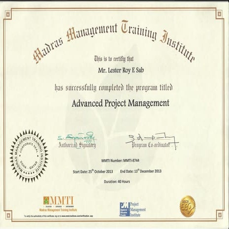 Advanced Project Management Ppt