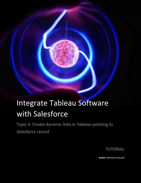 Salesforce Tableau Integration Guide | PDF