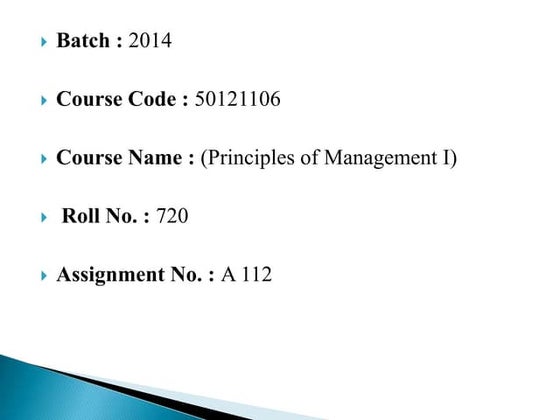 Principles of Management Project CLASS XII | DOCX