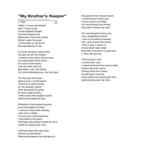My Brother's Keeper | PDF