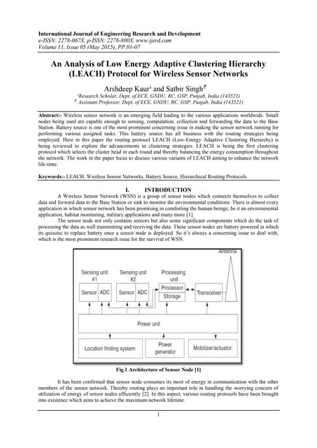 An Analysis Of Low Energy Adaptive Clustering Hierarchy Leach Protocol For Wireless Sensor