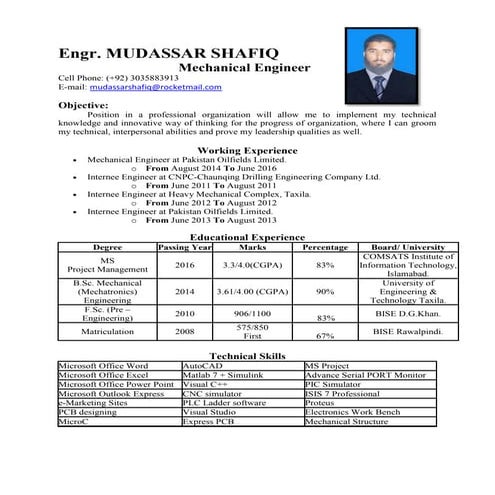 Mechanical Engineer Resume | PDF