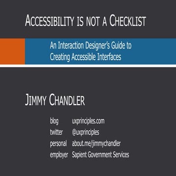 Accessibility is not a Checklist | PPTX