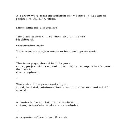 A 12,000 word final dissertation for Masters in Education project. .docx