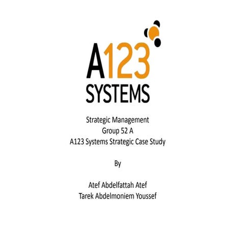A123 systems Case Study | PPTX