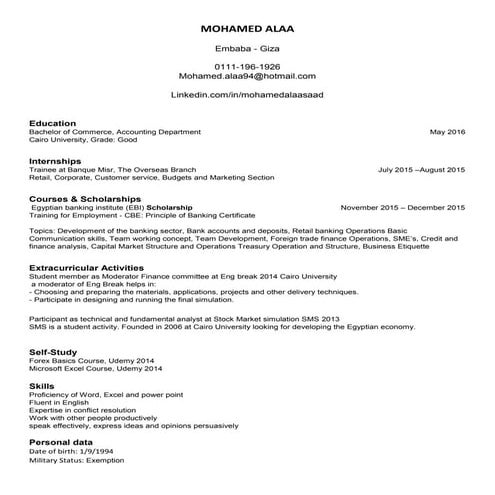 Mohamed Alaa-Resume | PDF