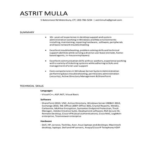 Astrit Mulla Resume | DOCX