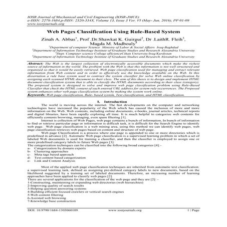 Web Page Classification And Algorithmn Pdf