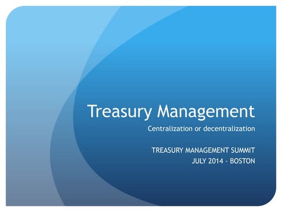 Chapter 2 Organization Structure of a Treasury | PPTX