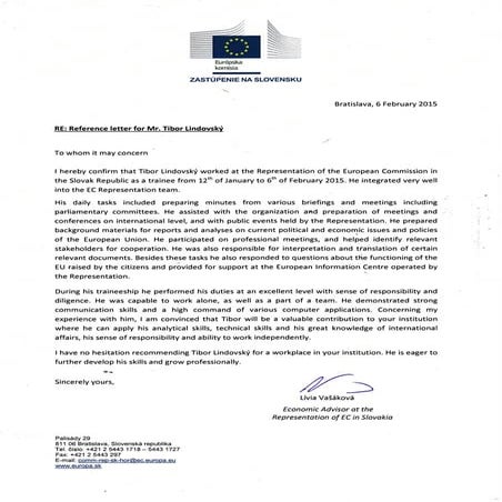 Reference letter_Livia Vasakova_Institution | PDF